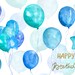 Watercolor Blue Balloons Clip Art Set - Etsy