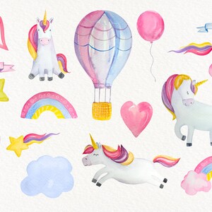 Baby Unicorns Watercolor Clip Art Set - Etsy