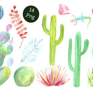 Watercolor Cactus Mania Clip Art Set - Etsy