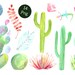 Watercolor Cactus Mania Clip Art Set - Etsy