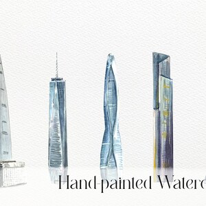 The Tallest Buildings Watercolor Set - Etsy
