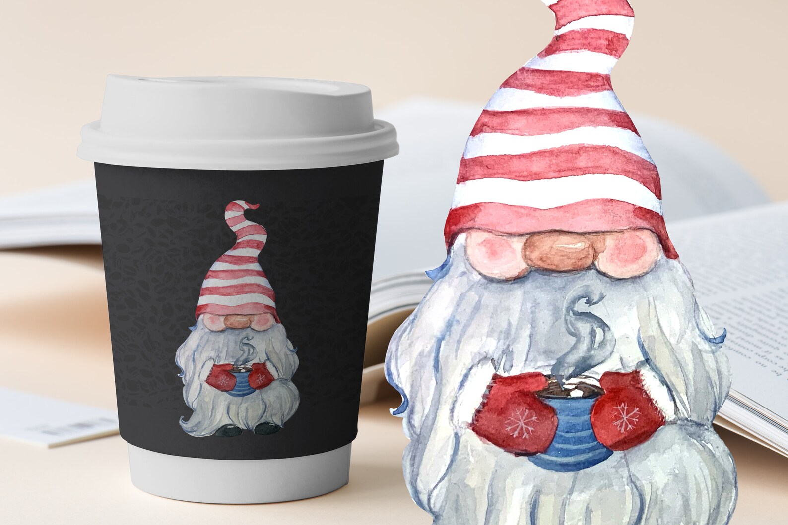 Gnomes in Winter Watercolor Clip Art - Etsy