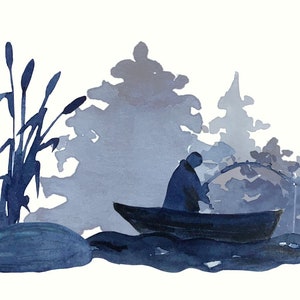 Watercolor Fishing Clip Art Set - Etsy