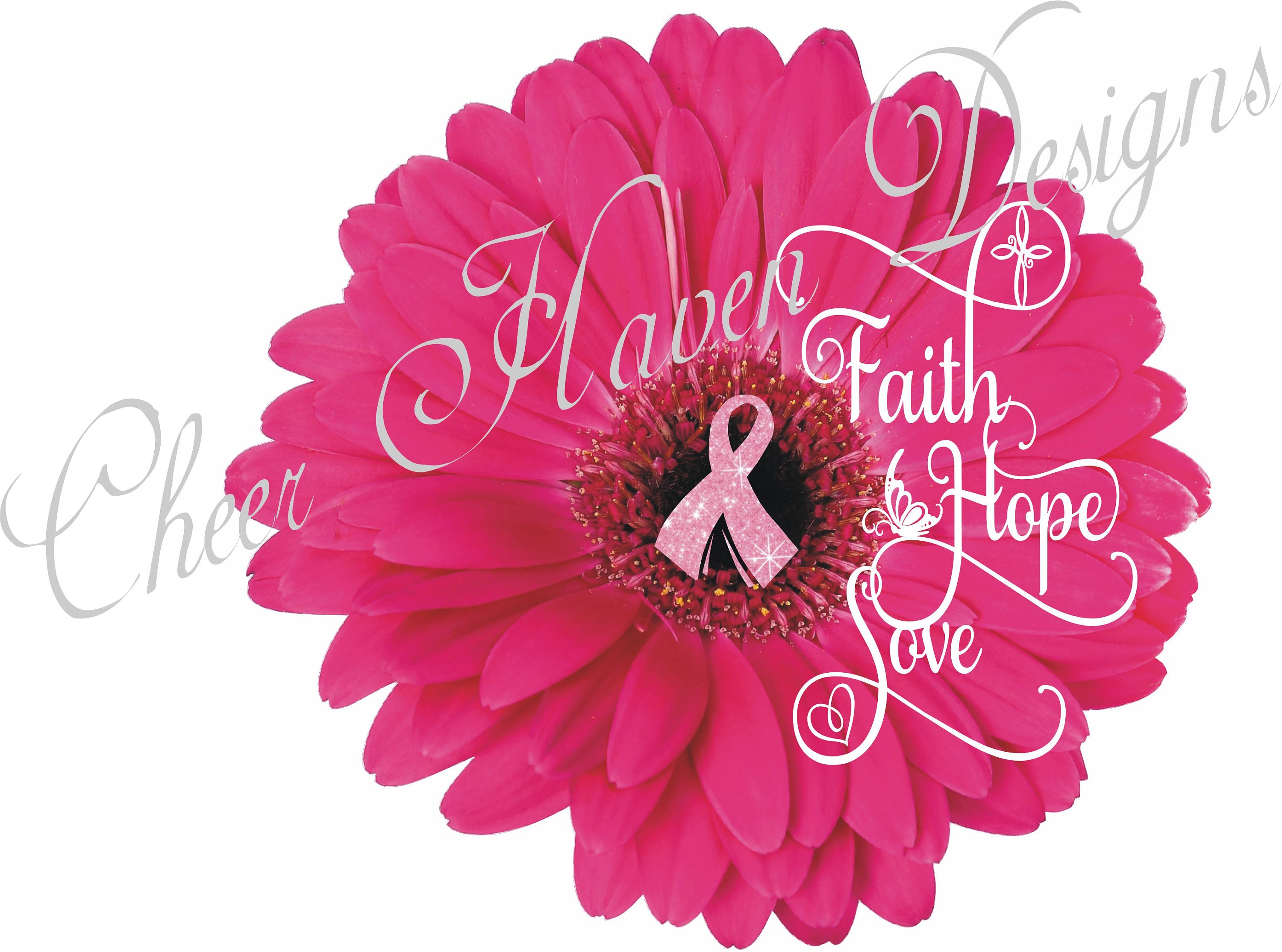 Faith Hope Love Pink Daisy png INSTANT digital download jpg | Etsy