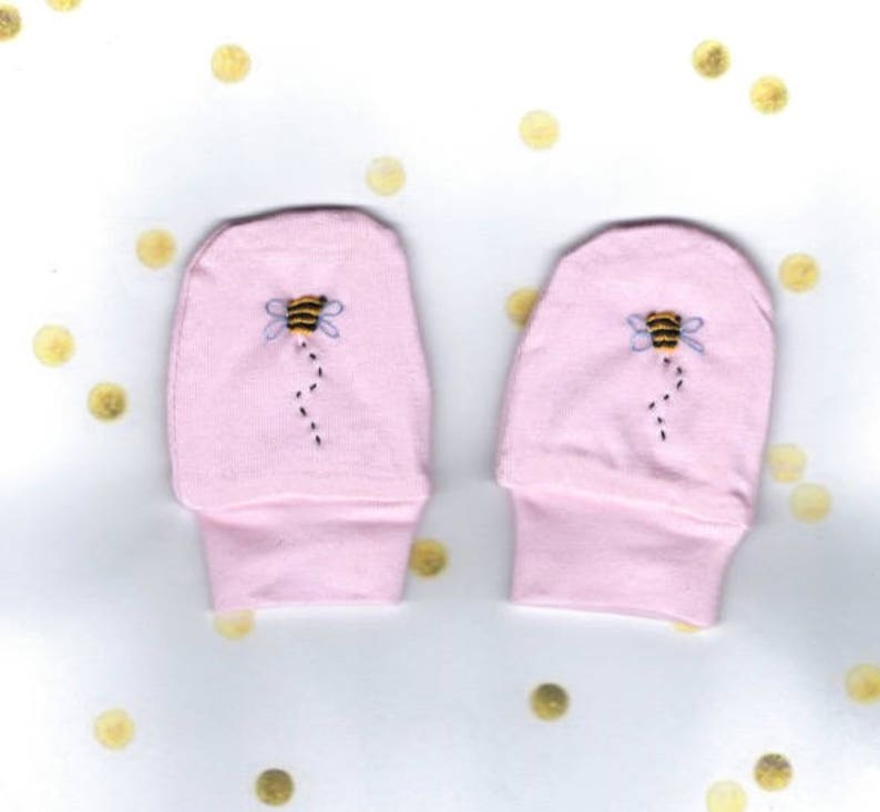 Baby Mittens Hospital Mittens Embroidered Mittens Pink | Etsy