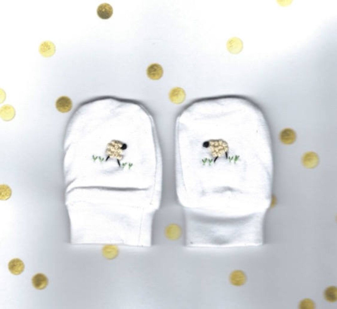 Baby Mittens, Hospital Mittens, Embroidered Mittens, Baby Gloves, Baby ...