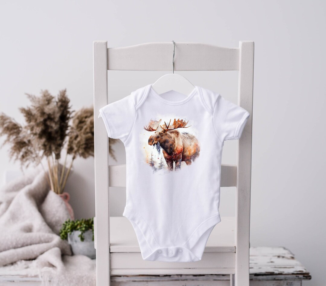 Moose Bodysuit, Moose Romper, Moose Baby Clothes, Moose Lover, Woodland ...