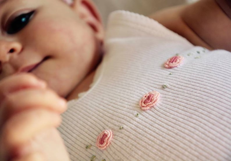 White Rose Baby Singlet, Baby Singlets, Handmade Stitched Singlet, Baby ...