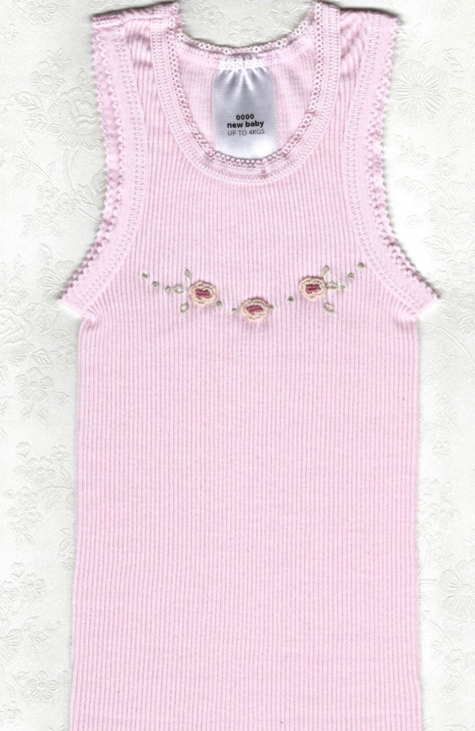 Baby Singlet Floral Rose Singlet Hand Embroidered Baby Pink | Etsy