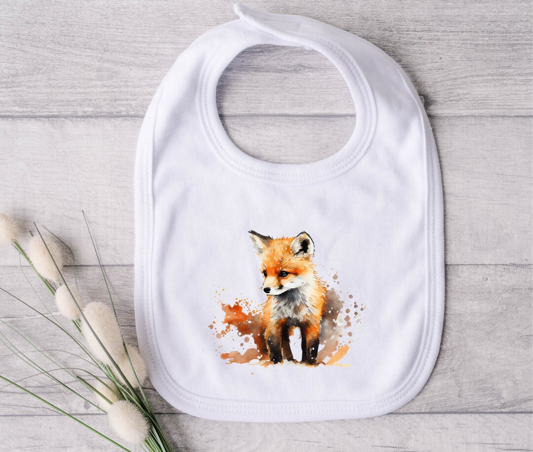 Fox Bib, Fox Cub Bib, Woodland Bib, Fox Nursery, Baby Shower Gift, Fox ...