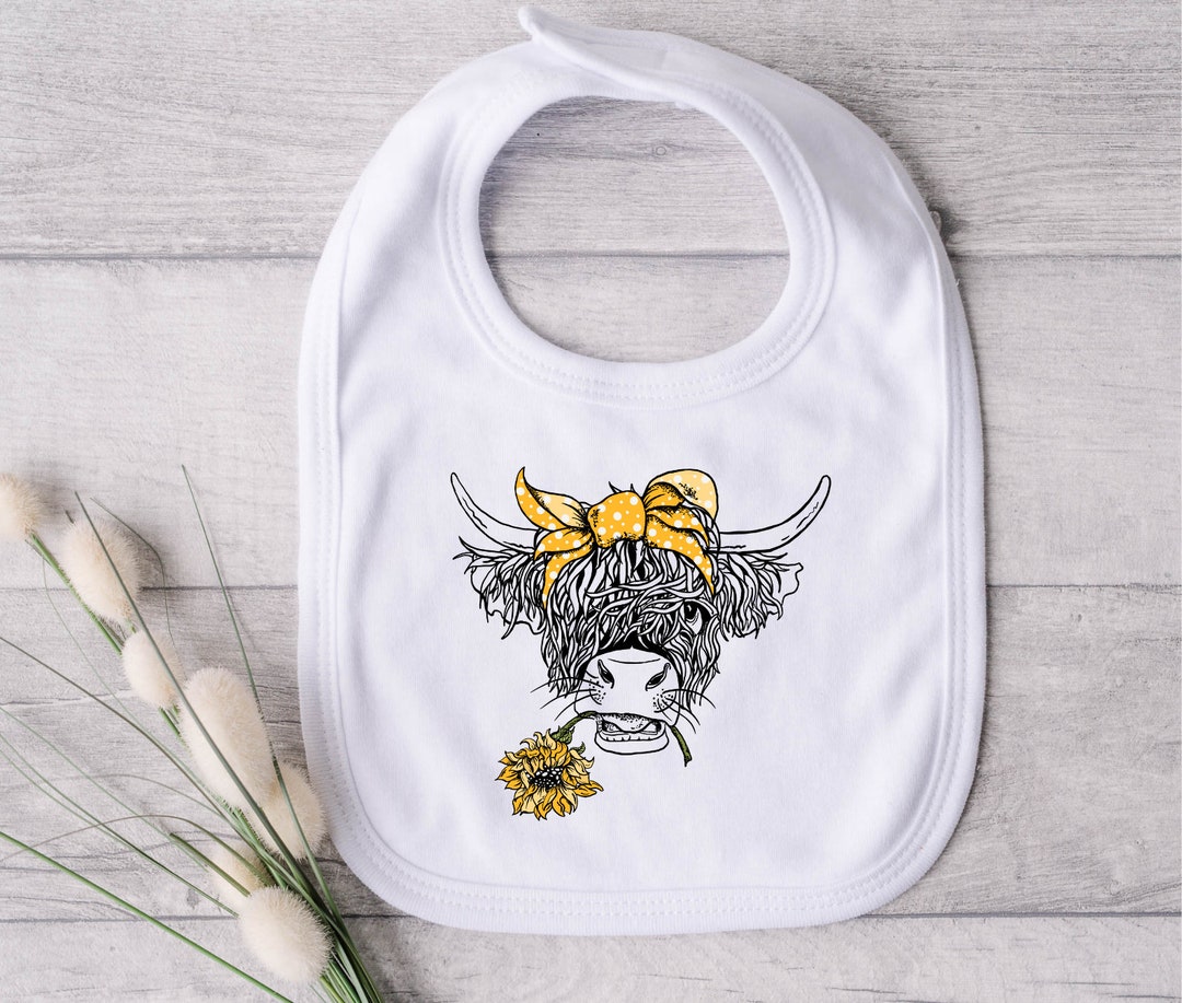 Highland Cow Bib, Scottish Cow Bib, Baby Bib, Farm Bib, Western Bib ...