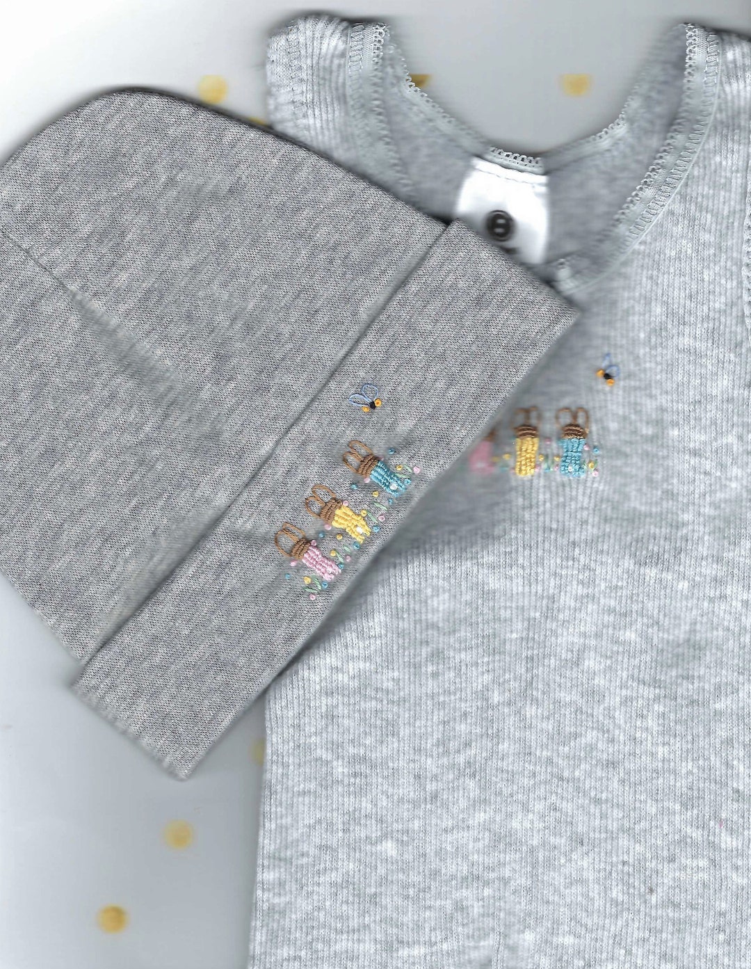 Baby Singlets, Top and Beanie Set. Baby Sets, Embroidered Clothing ...