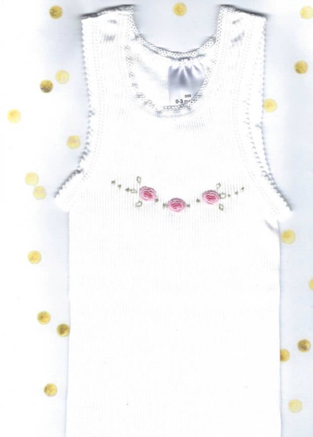 White Rose Baby Singlet, Baby Singlets, Handmade Stitched Singlet, Baby ...
