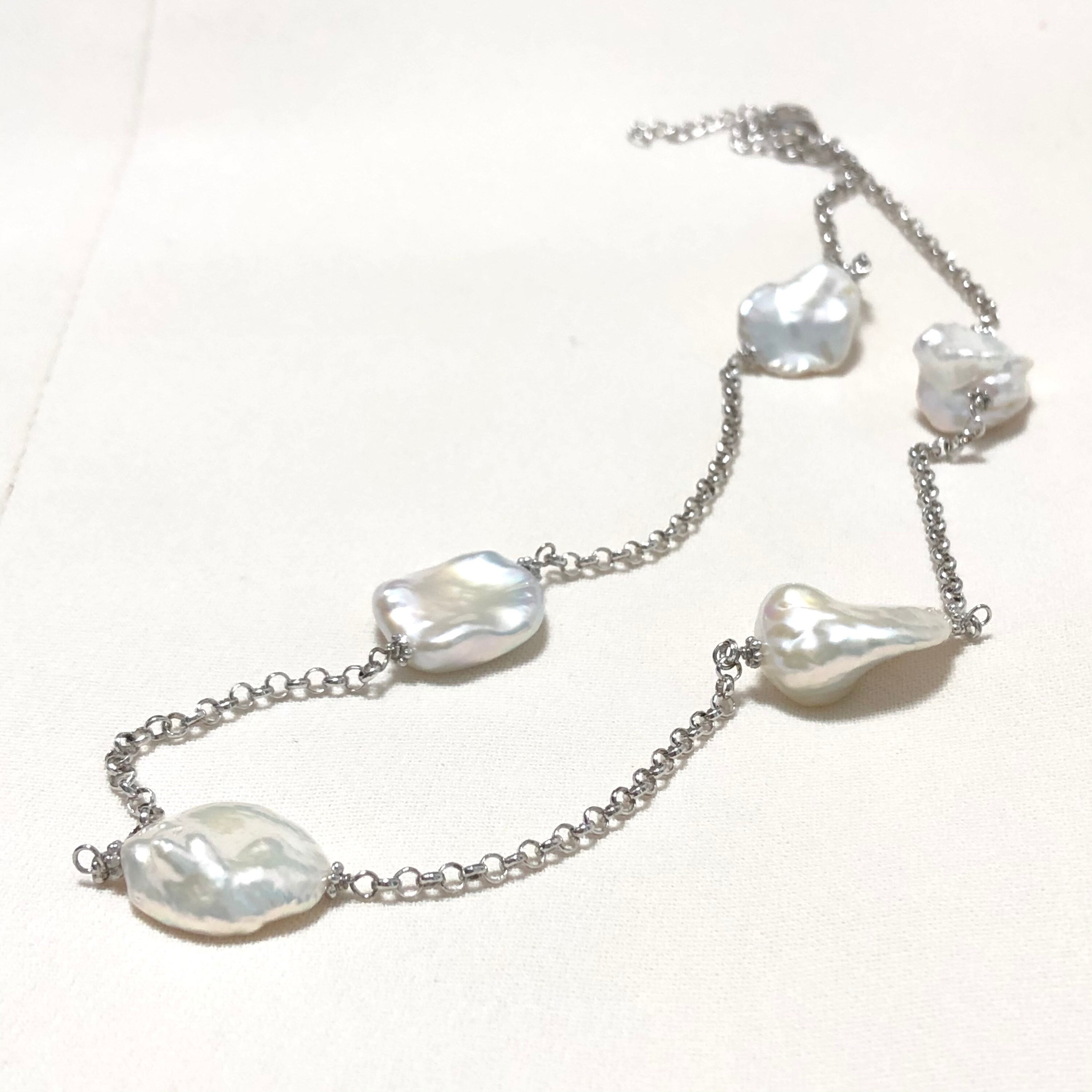 Gorgeous Keshi Pearl Necklace Cultured Freshwater Pearl Etsy Uk