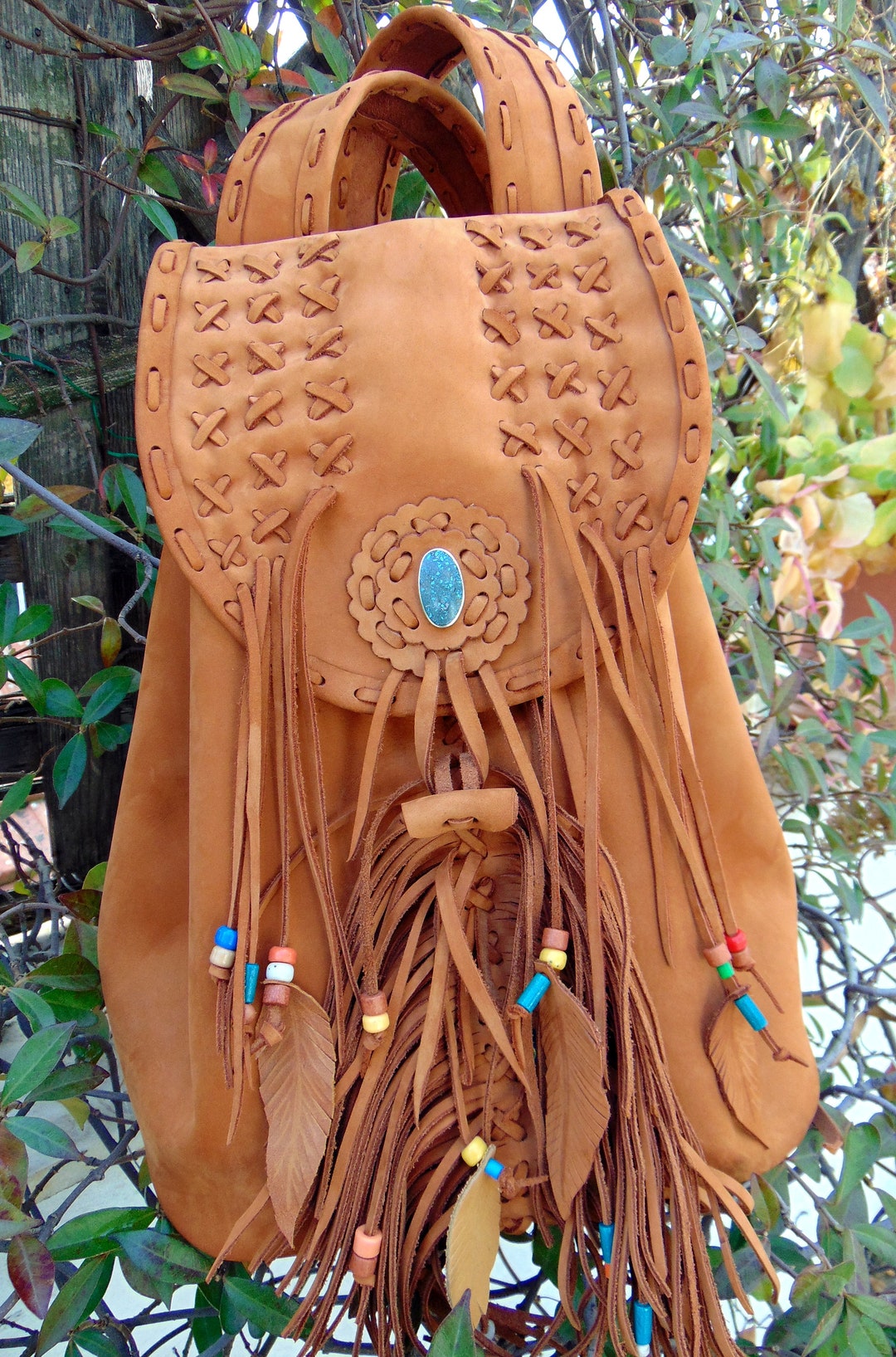 Backpacks. Handmade Brown Backpack.native American Inspired.boho ...