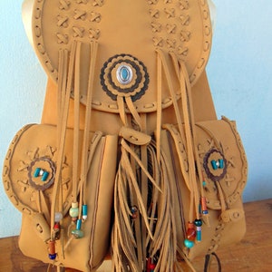 Brown Backpack. Handmade Native American inspired. Boho | Etsy