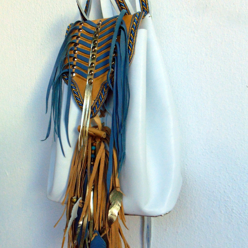 Boho Leather Backpack - Etsy