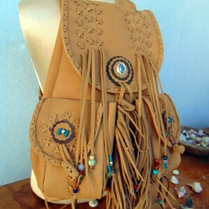 Brown Backpack. Handmade Native American inspired. Boho | Etsy