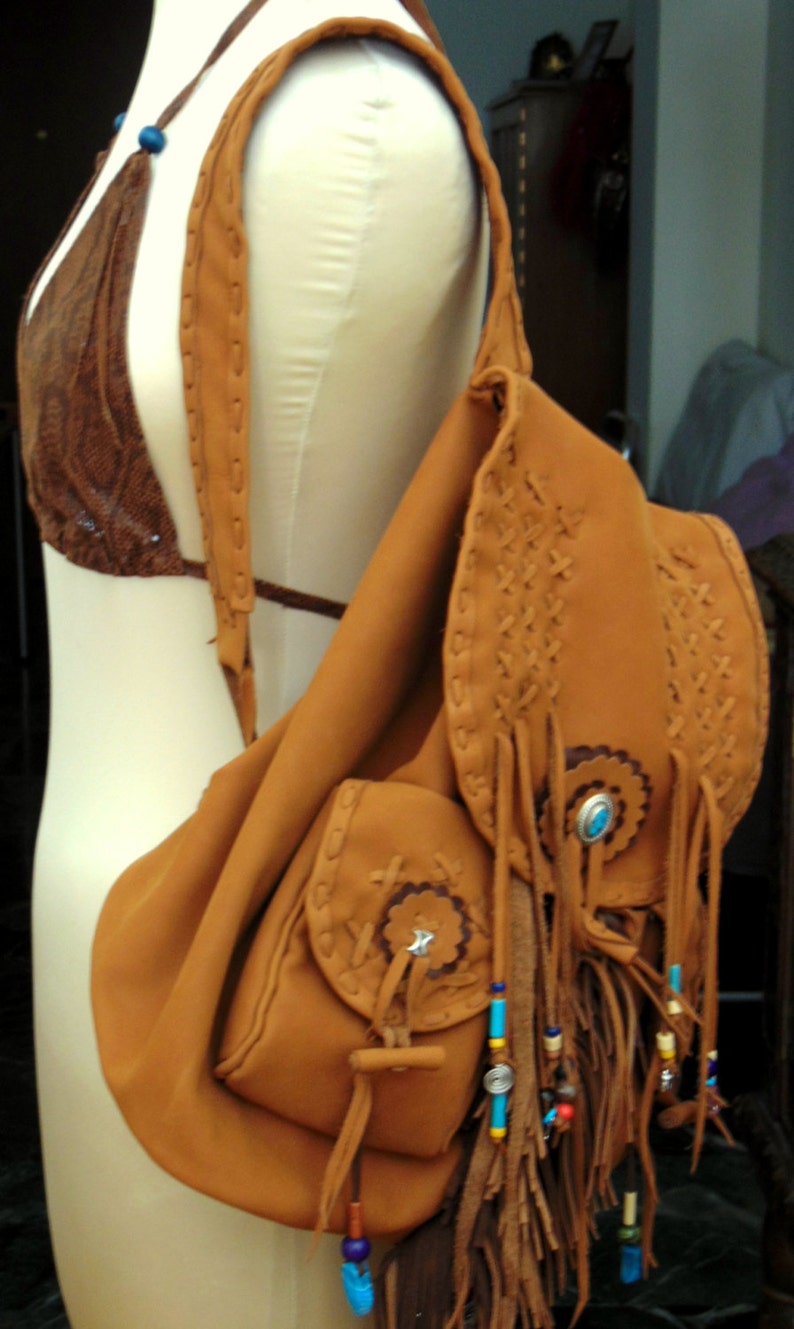 Brown Backpack. Handmade Native American Inspired. Boho - Etsy