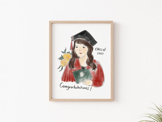 Custom Graduation Portrait Graduation Ceremony Portrait | Etsy