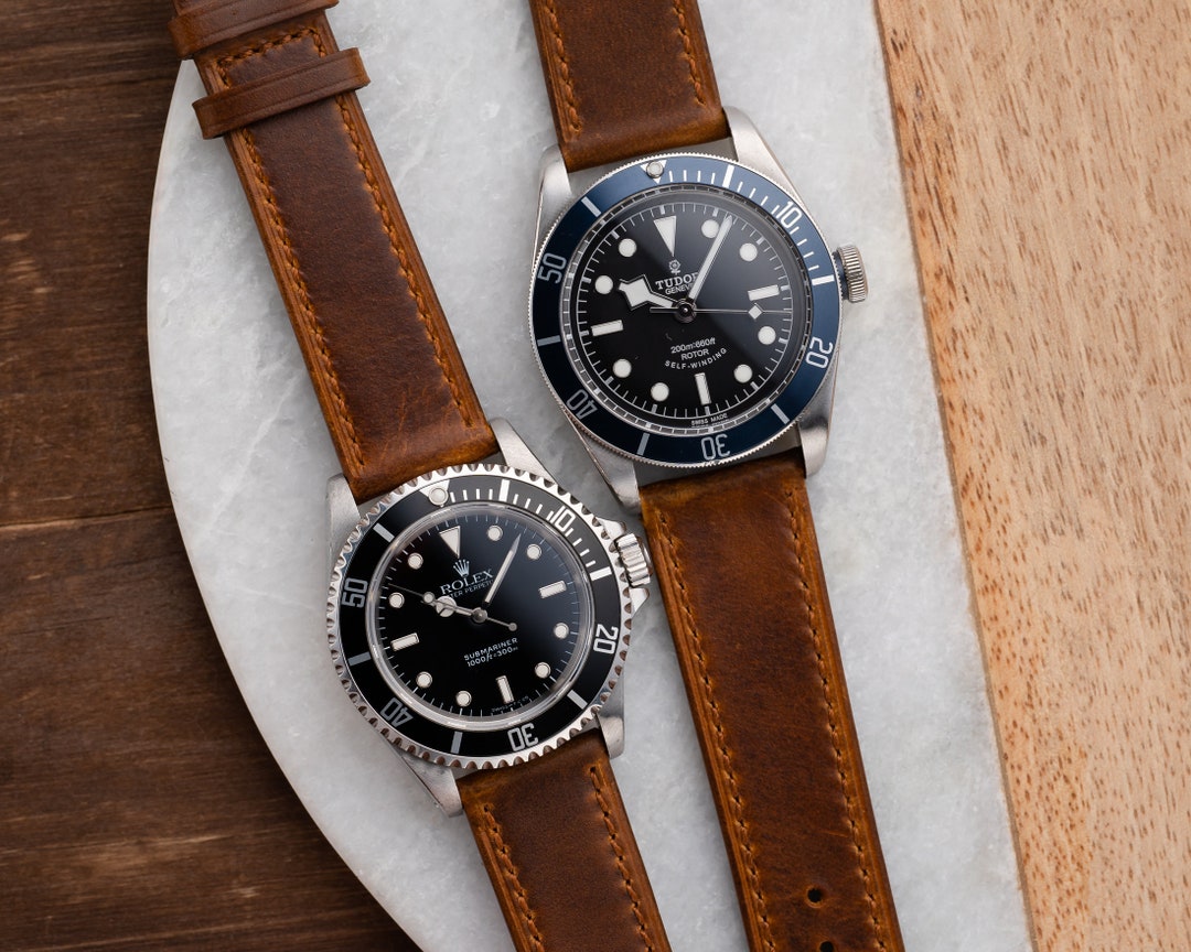 18mm 19mm 20mm 22mm [SLIM] Quick Release Leather Watch Strap - Brown ...