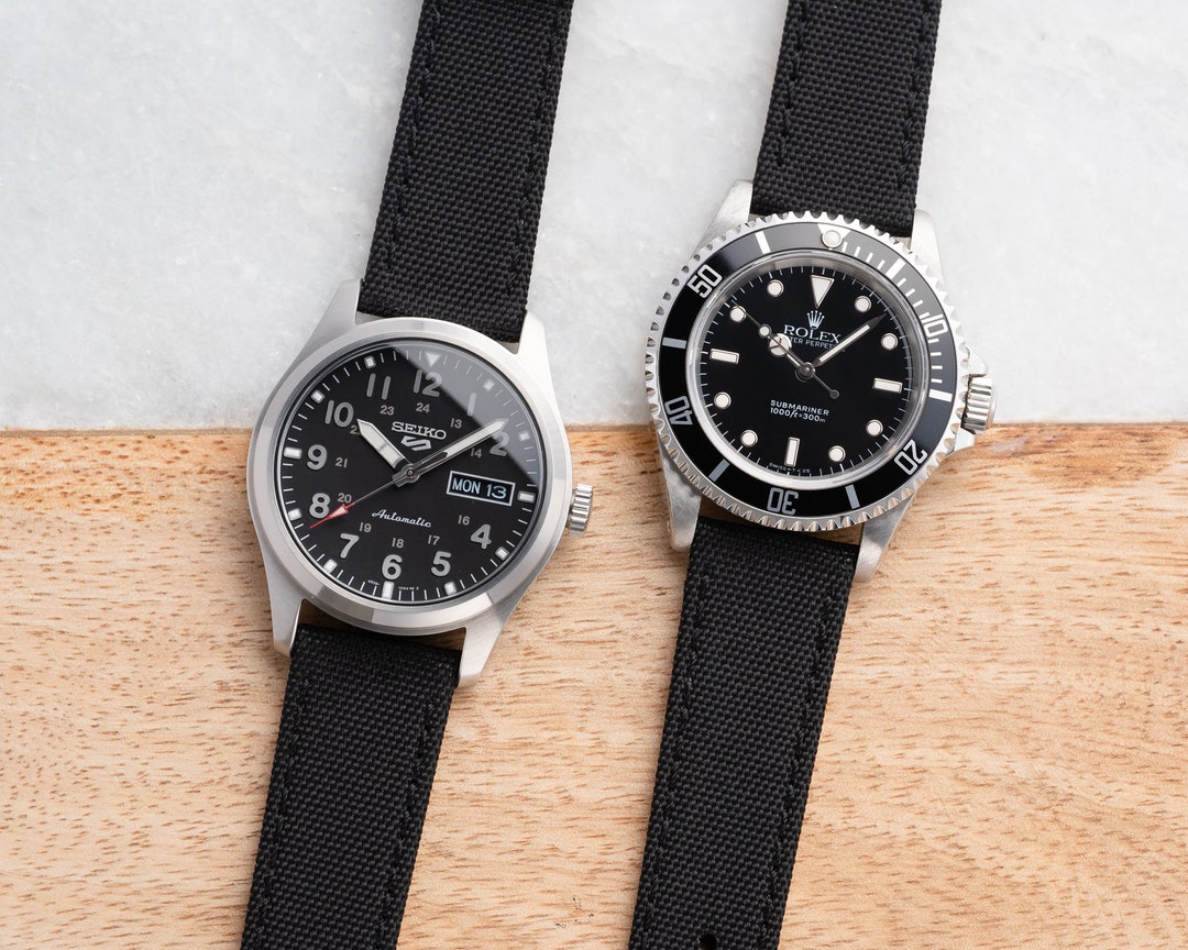 20mm 2 Piece Quick Release Sailcloth Canvas / Leather Backed Field ...