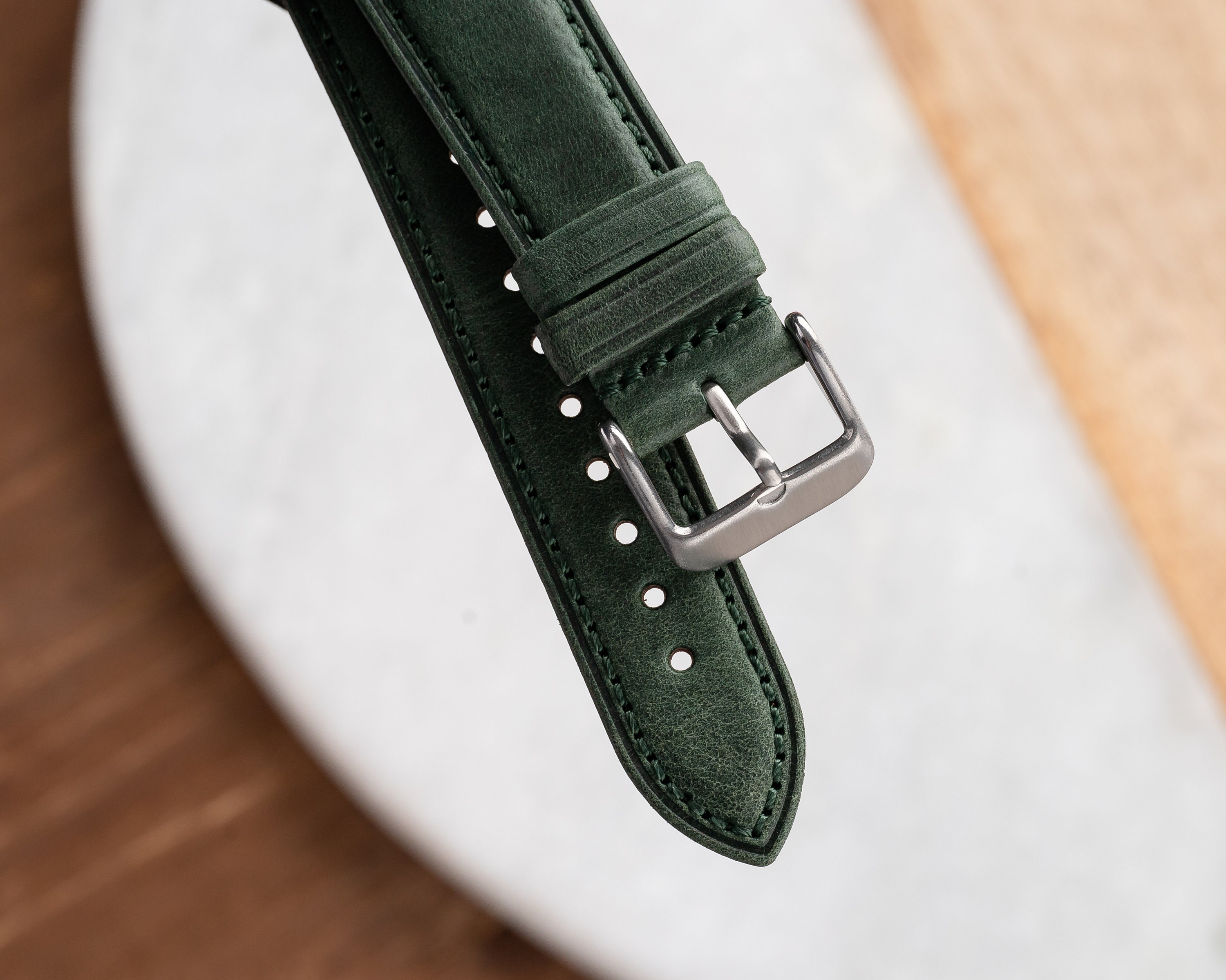 18mm 19mm 20mm 22mm Quick Release Padded Genuine Leather Watch Strap ...