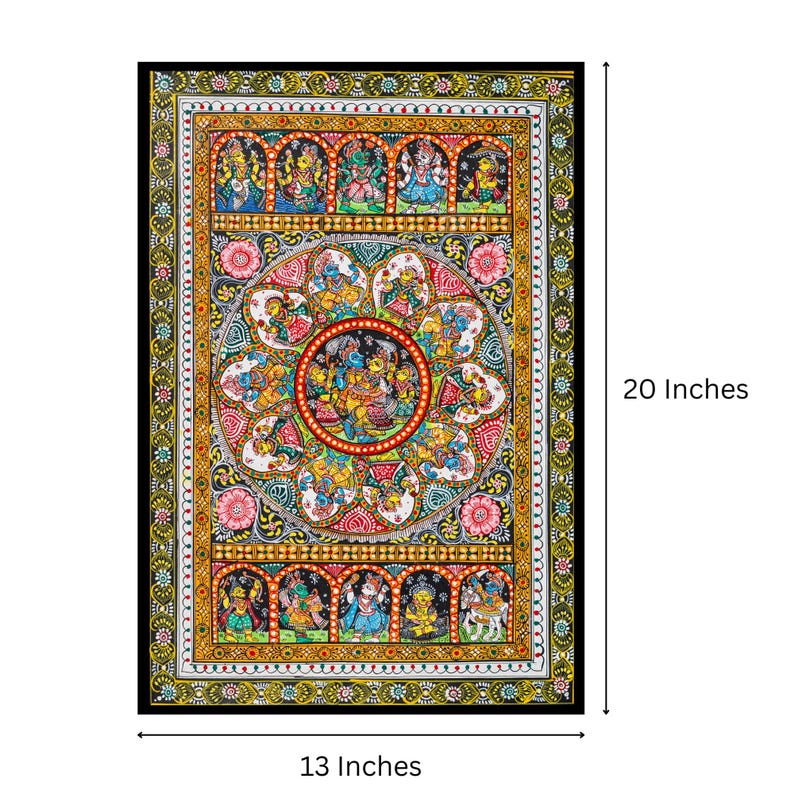 Original Krishna Radha & Dashavatar Pattachitra Painting | Handmade ...