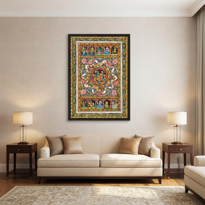 Original Krishna Radha & Dashavatar Pattachitra Painting | Handmade ...