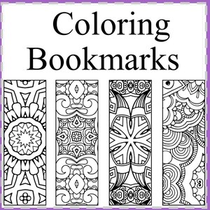 50 Coloring Bookmarks Color Your Own Bookmarks Color Therapy | Etsy