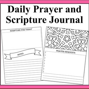 Daily Prayer and Scripture Journal Coloring and Spiritual - Etsy
