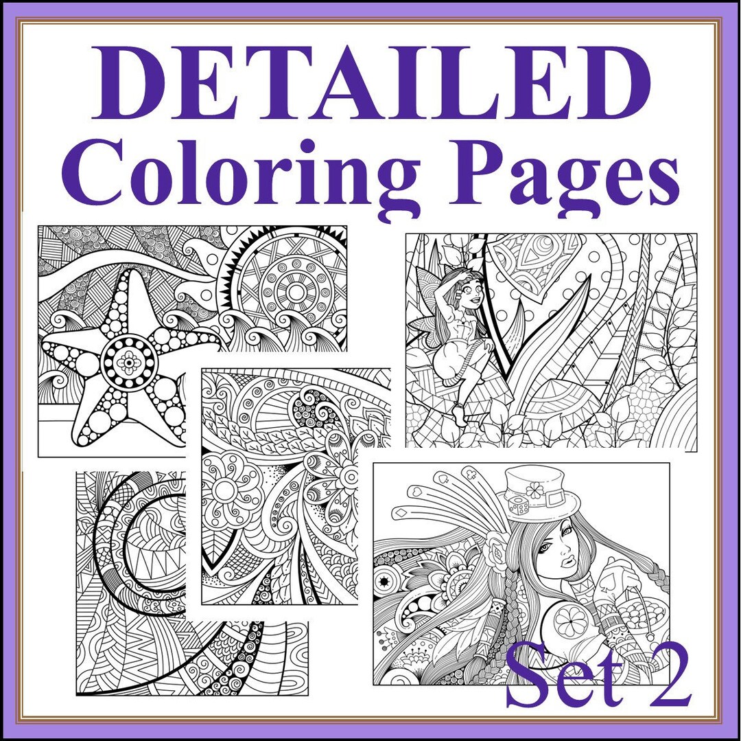Detailed Coloring Sheets Set 2 20 Patterned Coloring Pages - Etsy