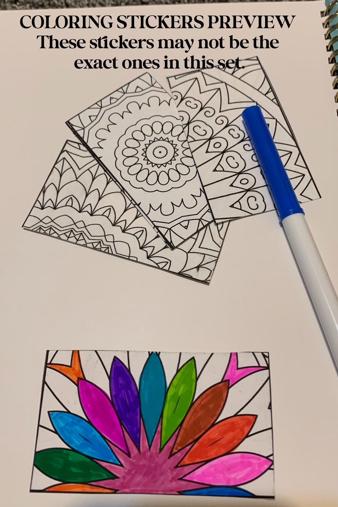 Printable Coloring Stickers mandala Inspired Fun Designs to - Etsy