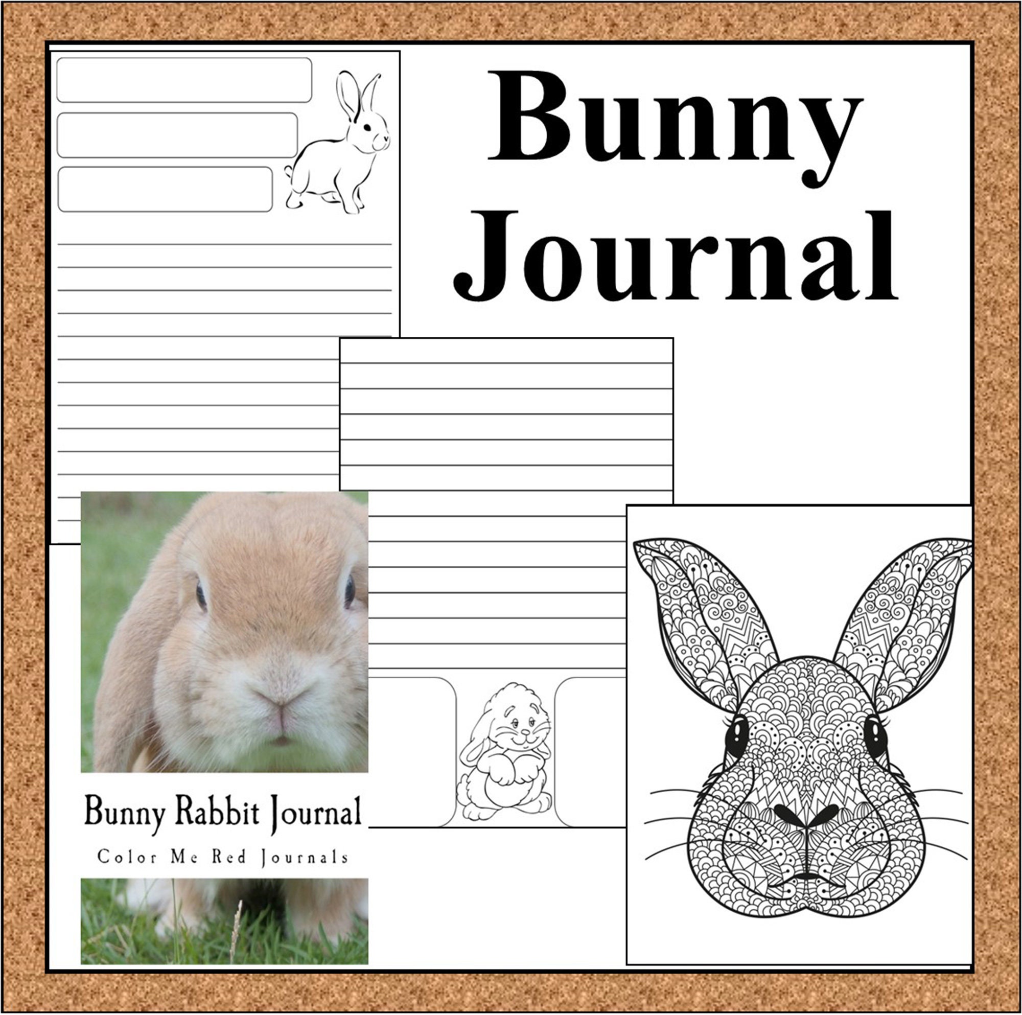 Bunny Rabbit Lined Journal Pages Rabbit Theme for Note - Etsy