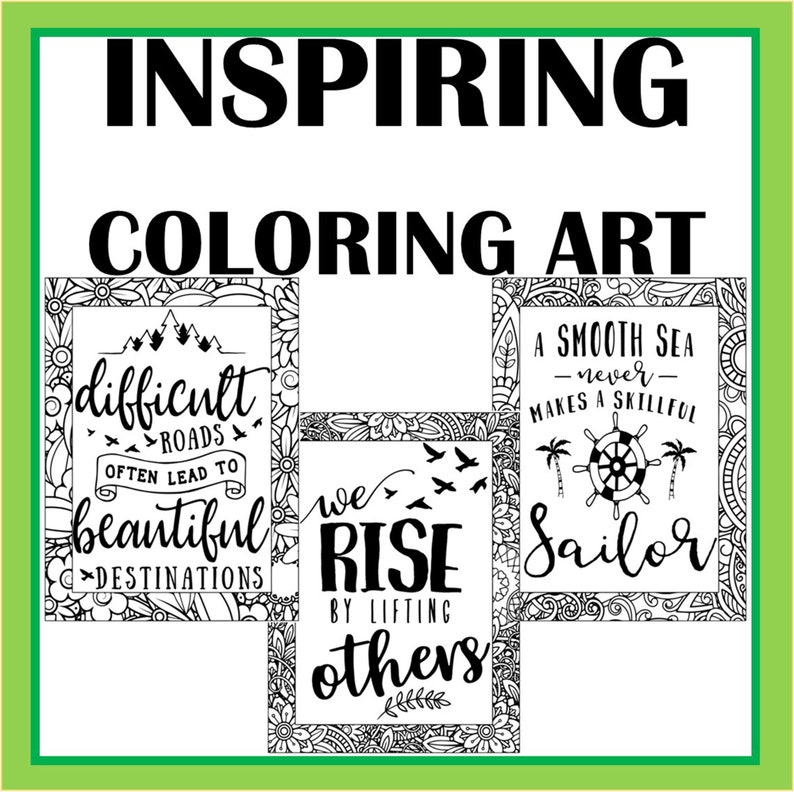 Inspiring Word Art Coloring Printables Coloring Pages With Uplifting ...