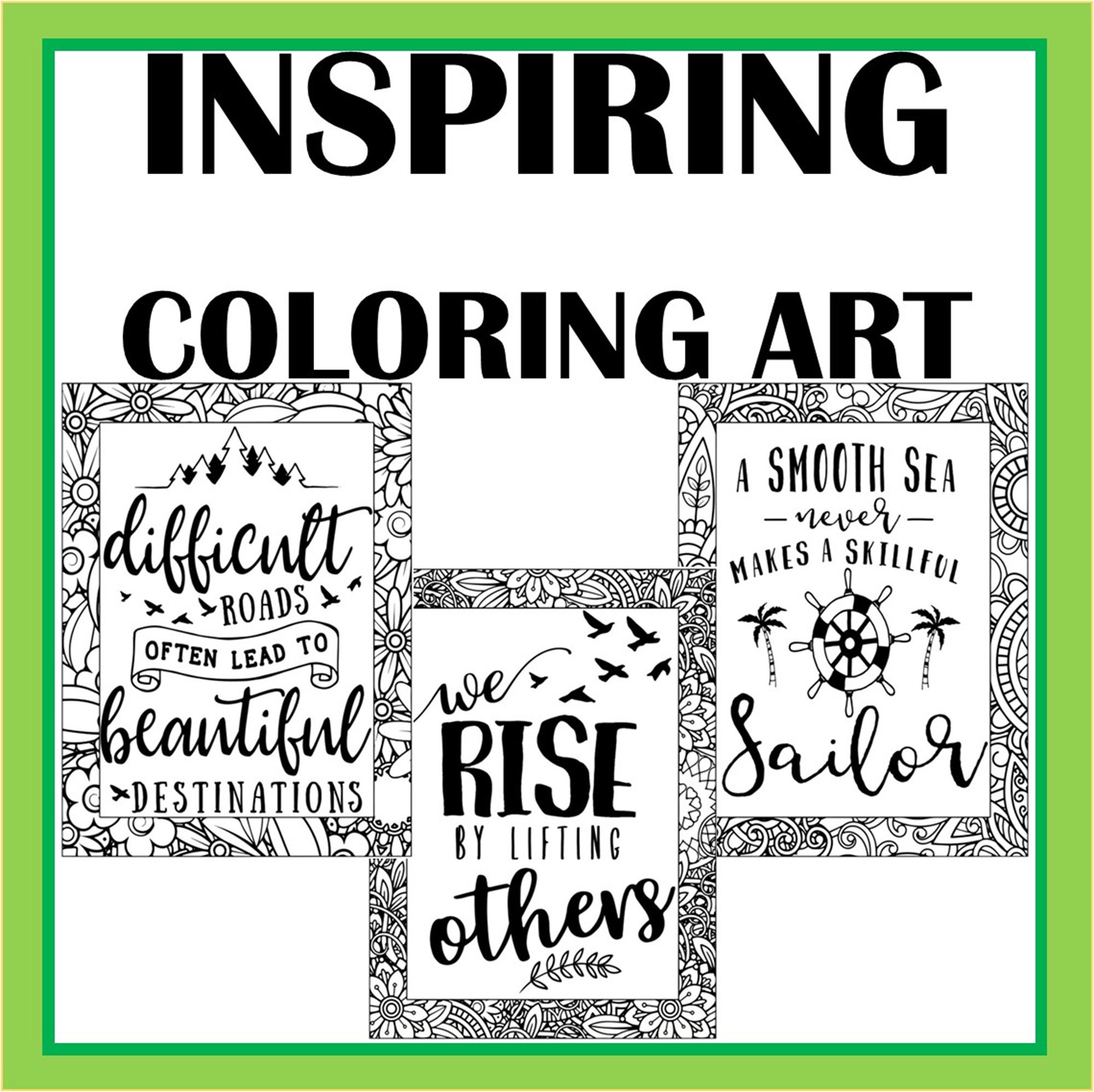 Inspiring Word Art Coloring Printables Coloring Pages With Uplifting ...