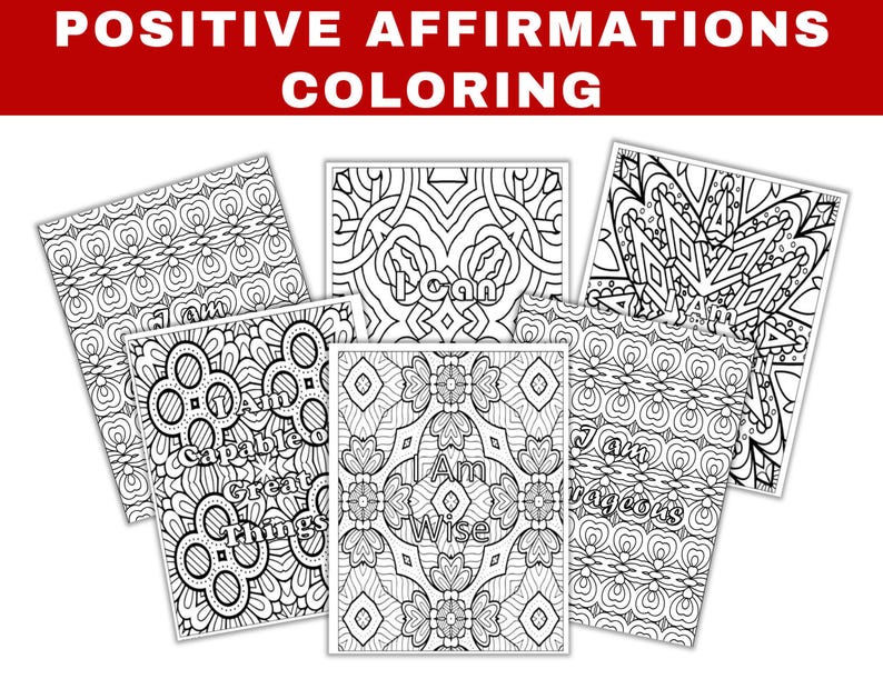 Positive Affirmations Coloring Pages: Self-esteem & Mindfulness ...