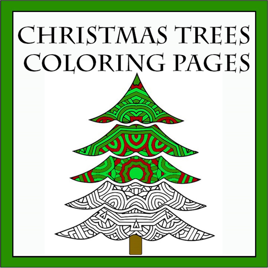 25 Christmas Holiday Tree Coloring Pages – Zentangle & Mandala Style - Etsy