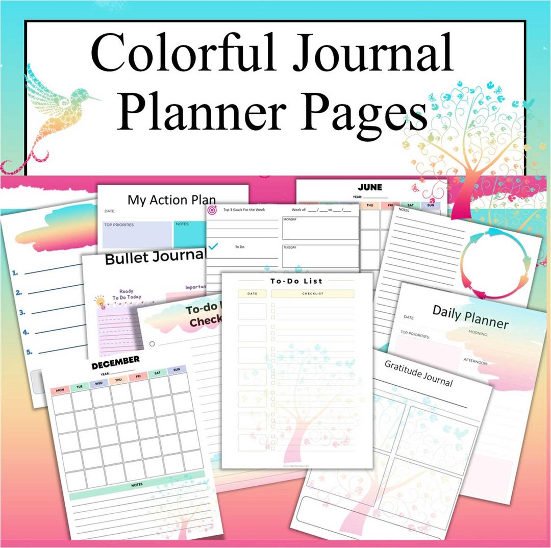 Colorful Planning Printables – Yearly, Monthly, and Daily Goal Setting ...