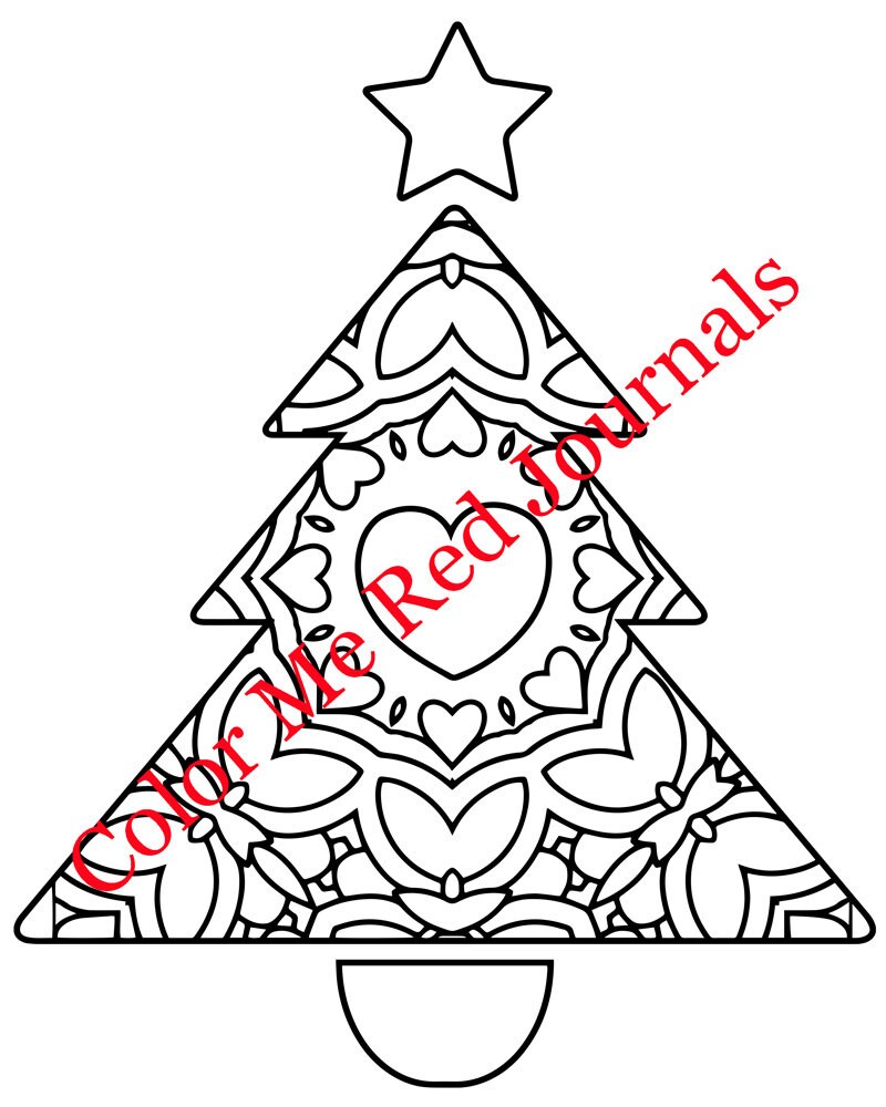 Christmas Holiday Trees Coloring Pages-25 Mandala Style Coloring ...