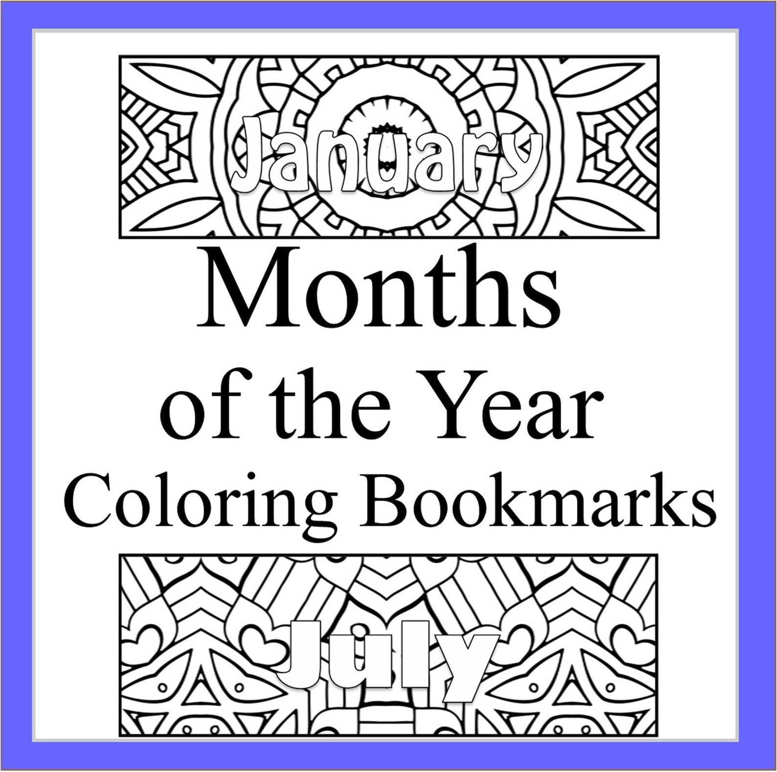 Months of the Year Coloring Bookmarks – 96 Printable Designs-8 ...