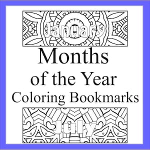 Months of the Year Coloring Bookmarks - Etsy