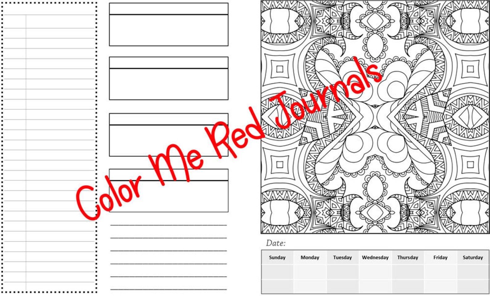 Weekly Planner Coloring and Journaling Binder: Weekly Goal - Etsy