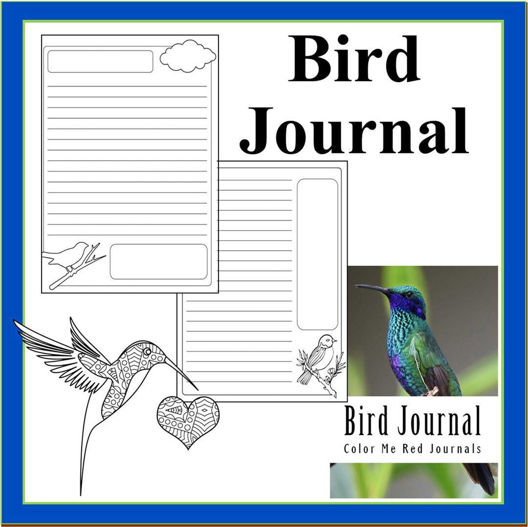 Bird Journal – Printable Lined Journal Pages With Bird Theme for Note ...