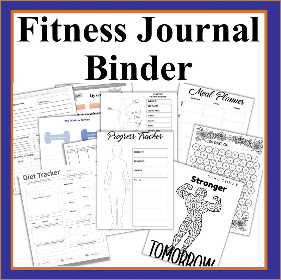 Fitness Journal Binder – Printable Workout Logs, Trackers ...