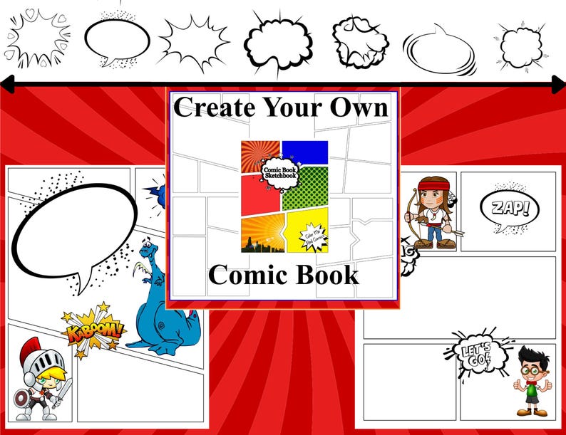 Draw Your Own Comic Book – Blank Comic Strip Layouts With Cut-and-paste ...