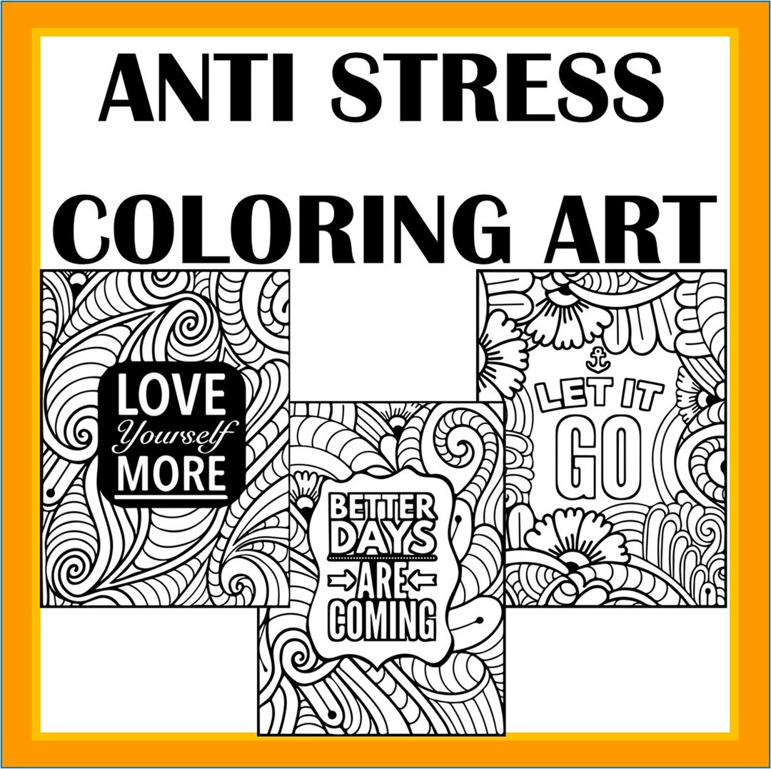 Anti Stress Motivating Word Art Coloring Printables Coloring Pages With ...