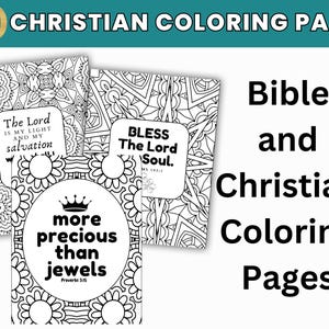 Bible Verse Coloring Pages: 50 Christian Word Art Sheets (digital ...