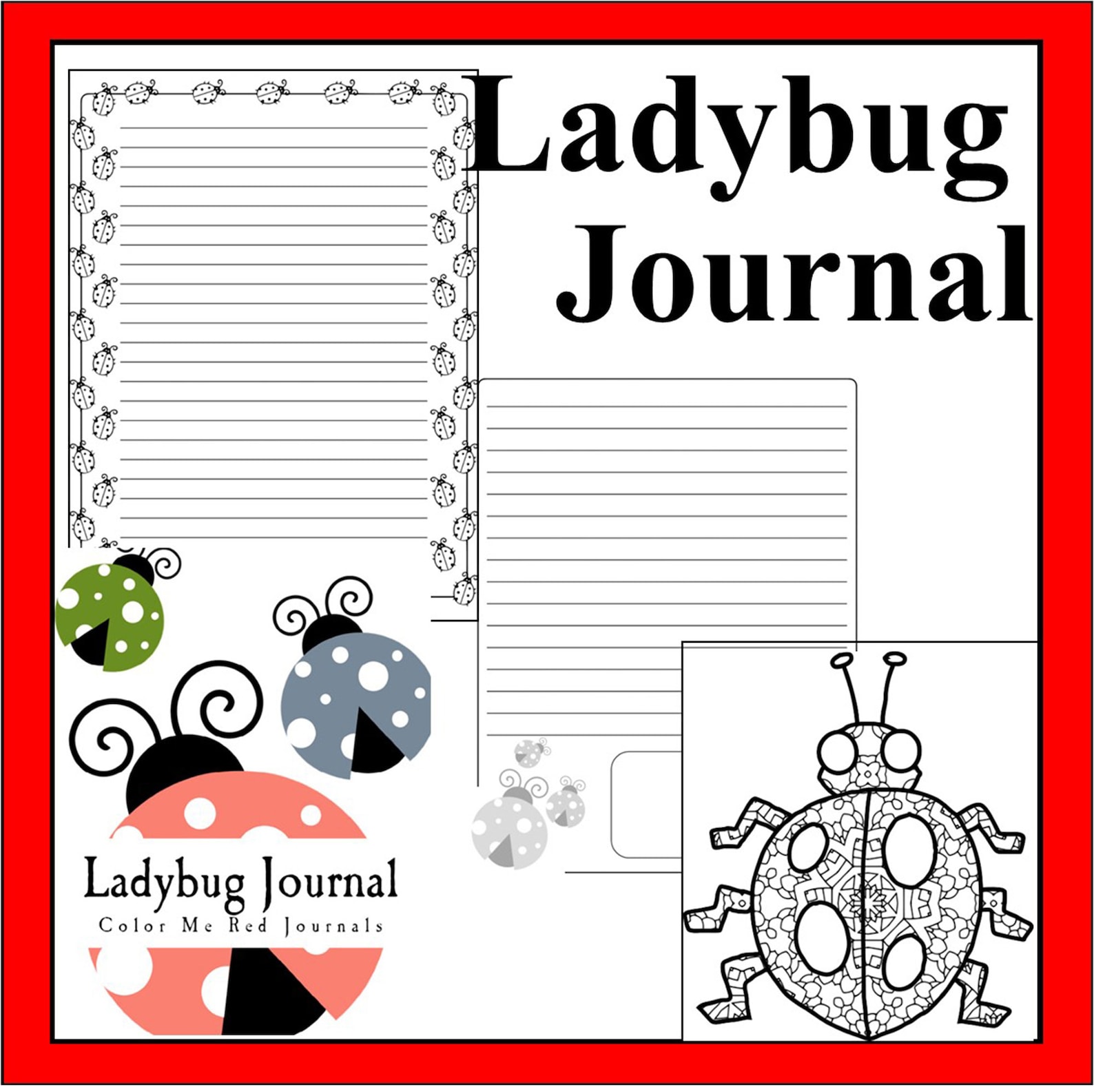 Ladybug Journal Pages: Printable Writing Set (PDF) - Etsy