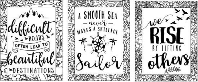 Inspiring Word Art Coloring Printables Coloring Pages With Uplifting ...